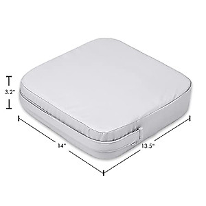 E1F1NN DOT Toddler Booster Seat for Dining Table, Portable Kids Booster Seat with Safety Buckles, High Cushion for Travel with Non-Slip Bottom (Gray)