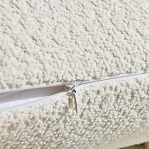 Rythome Set of 2 Cozy Fine Textured Throw Pillow Covers, Decorative Elegant Lumbar Pillow Cases for Couch Bed and Living Room - 12"x20", Ivory