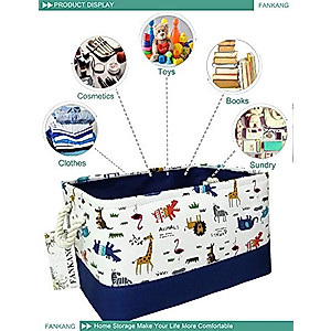 FANKANG Rectangular Laundry Basket Nursery Storage Fabric Storage Bin Storage Hamper,Book Bag,Gift Baskets (Animals)