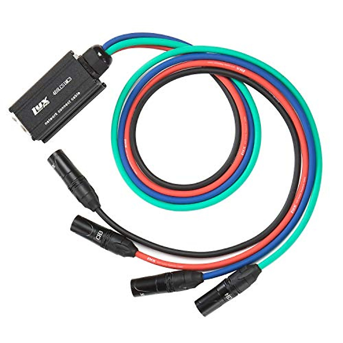 Lyxpro 4 Channel XLR Cable Snake AES & DMX – Connect 4-channle XLR to 30' Single Ethercon Cat6 Cable