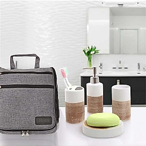 fjackets Toiletry Bag Grey Travel Containers For Toiletries With Cruise Ship Essentials - Road Trip Essentials -Airplane Travel Essentials, Travel Accessories - Bathroom & Shower Organizer