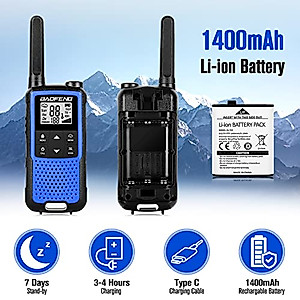 Walkie Talkies for Adults Long Range, BaoFeng Two Way Radio walkie-talkies 3 Pack Rechargeable Li-ion Batteries, 3 Miles 22 Channels USB Type-C Charger Auto Squelch for Biking Camping Hiking