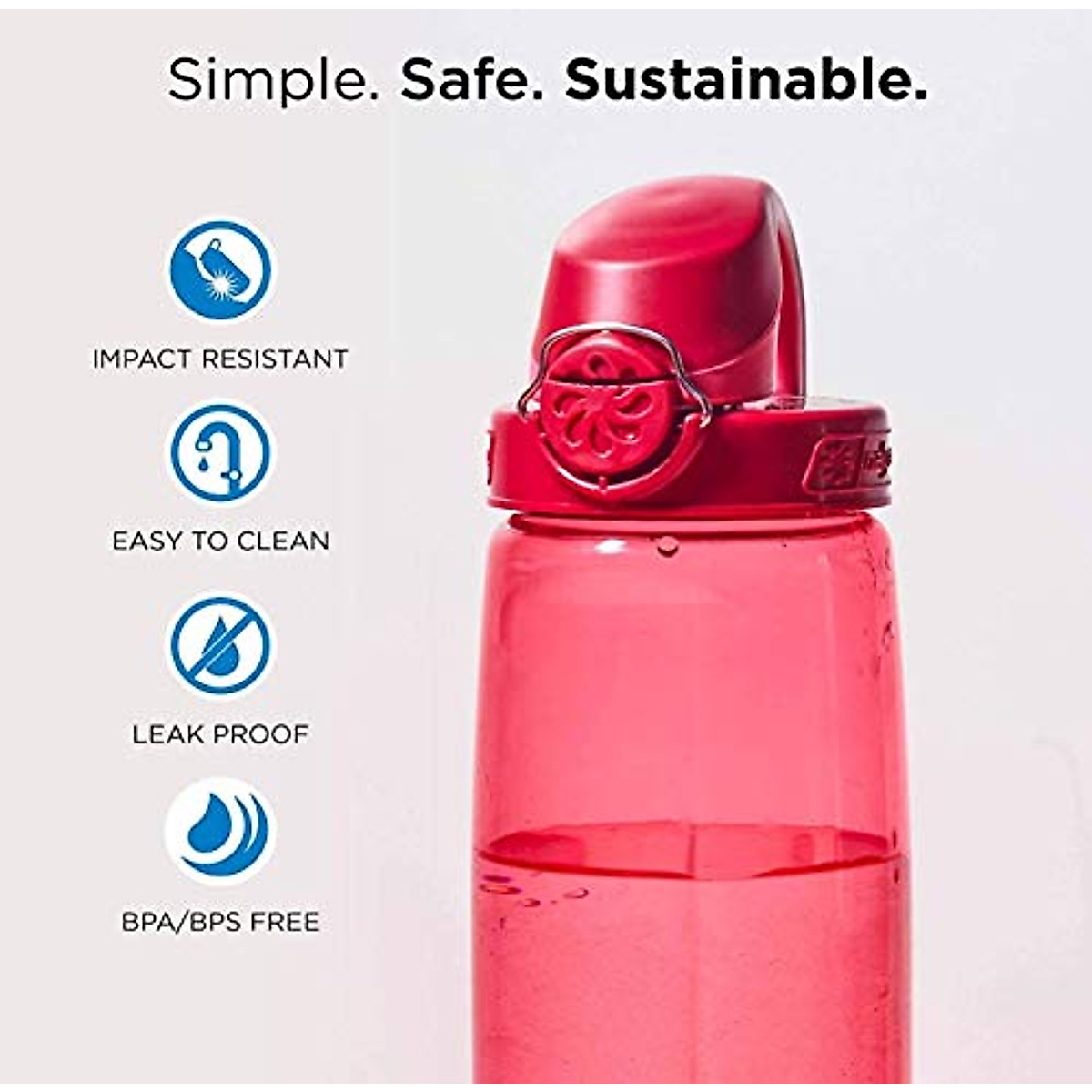 Nalgene On The Fly BPA-Free Water Bottle, Blue with Black, 32 Oz