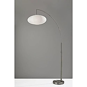 Adesso 5024-22 Corinne Arc Lamp, 80 in, 1 X 100W, Brushed Steel, 1 Floor Lamp