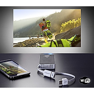 Philips PPX4350WIFI/INT Pocket Projector, 50 Lumens, LED, HDMI, 60 Inches Display, Bluetooth, Wireless, USB, 4,6 Oz