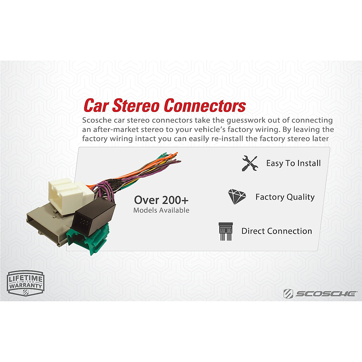 Scosche GM01RB Compatible with Select 1973-91 GM Power/Speaker Connector / Wire Harness for Re-installing the Factory Stereo with Color Coded Wires