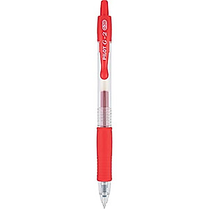 PILOT G2 Premium Refillable & Retractable Rolling Ball Gel Pens, Ultra Fine Point, Red Ink, 12-Pack (31279)