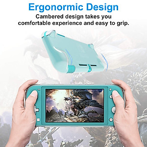 Accessories Bundle Compatible with Nintendo Switch Lite Carry Case & TPU Protective Case Cover & Thumb Grip Covers & Screen Protector - Coral