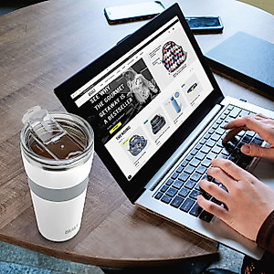 BUILT 24 Ounce Shasta Double Wall Vacuum Insulated Stainless Steel Coffee and Water Tumbler with Easy to Clean Flip to Open Lid