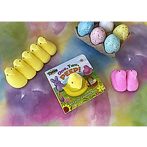 One, Two, PEEP! Peeps Finger Puppet Board Book Easter Basket Gifts or Stuffer Ages 0-3