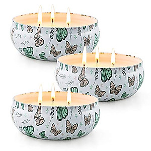 Citronella Candles Outdoor Indoor Large,13.5 oz 3 Pack Longlast 75-80 Hrs for Each,3 Wicks Jar Citronella Candles Sets for Home Garden Patio Balcony