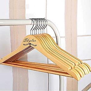 Custom Personalized Walnut Wood Hanger - Engraved for Bride Groom Bridesmaid Groomsmen Wedding Bridal Party Gift