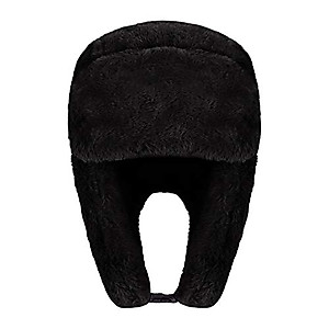 Winter Cozy Plush Ushanka Russian Hat Windproof Thermal Full Hood Earflap Hat Skull Cap Snowmobile Ski Hunting Trapper Hats for Adults Teens