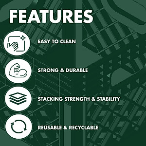 JEZERO Milk Crate for Household Storage: The Ultimate Storage Tote for Groceries, Garages, Kayaking & Outdoor, Stackable Storage | BLACK, Plastic, 13" x 13" x 11” (MC16-S2)