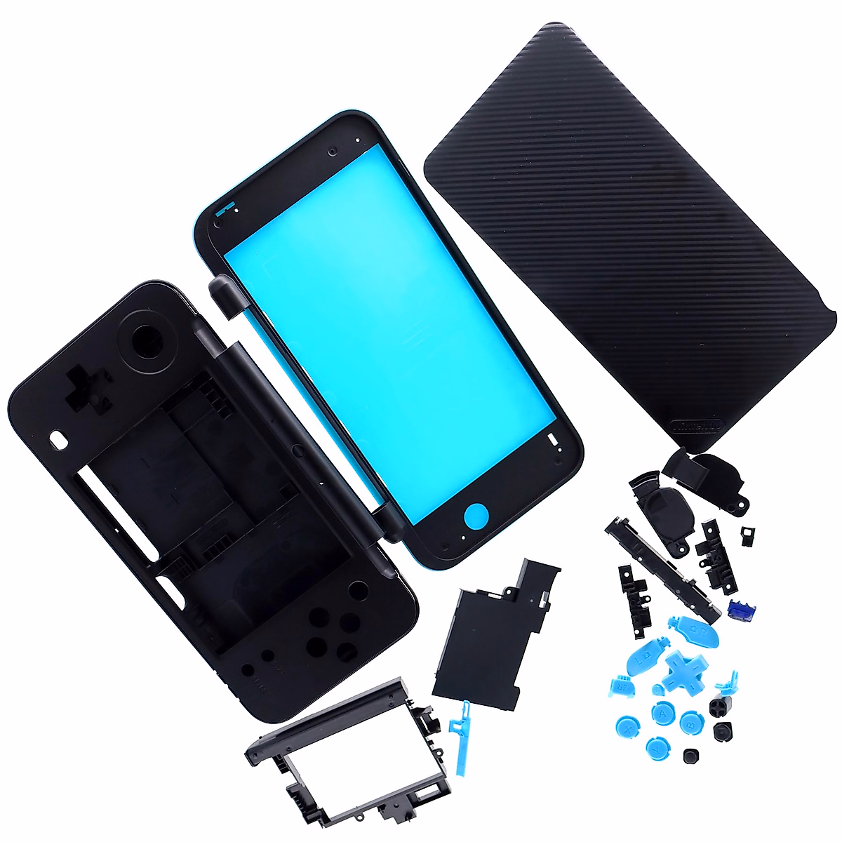 Deal4GO Full Housing Shell kit Case Cover w/All Buttons Set Replacement for Nintendo 2DS XL/New 2DS LL 2017 Console (Black)