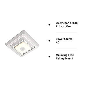 Broan-NuTone NuTone FG800SPKS Bluetooth Speaker Bathroom Exhaust Grille Cover with LED Light Bath Fan, White