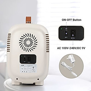 Living Enrichment Mini Fridge, 4L Skincare Fridge, Portable Small Refrigerator Cooler for Skincare, Beverage, Food, Cosmetics, Home, Bedroom, for Christmas Gift - Stone White