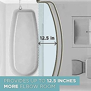 Zenna Home Rustproof Double Curved Shower Curtain Rod, Adjustable Double Shower Rod, 45" to 72", Expandable, NeverRust, Wall Mounted, Bronze