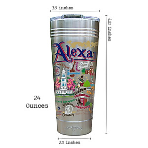 Catstudio Alexandria Thermal Tumbler | Triple Wall Insulation With Non Slip Bottom | Great Travel Cup for Water, Coffee, Tea, or Smoothies