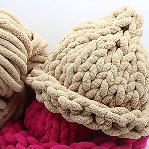 Chunky Yarn for Arm Knitting Blanket Dark Green Chunky Chenille Yarn