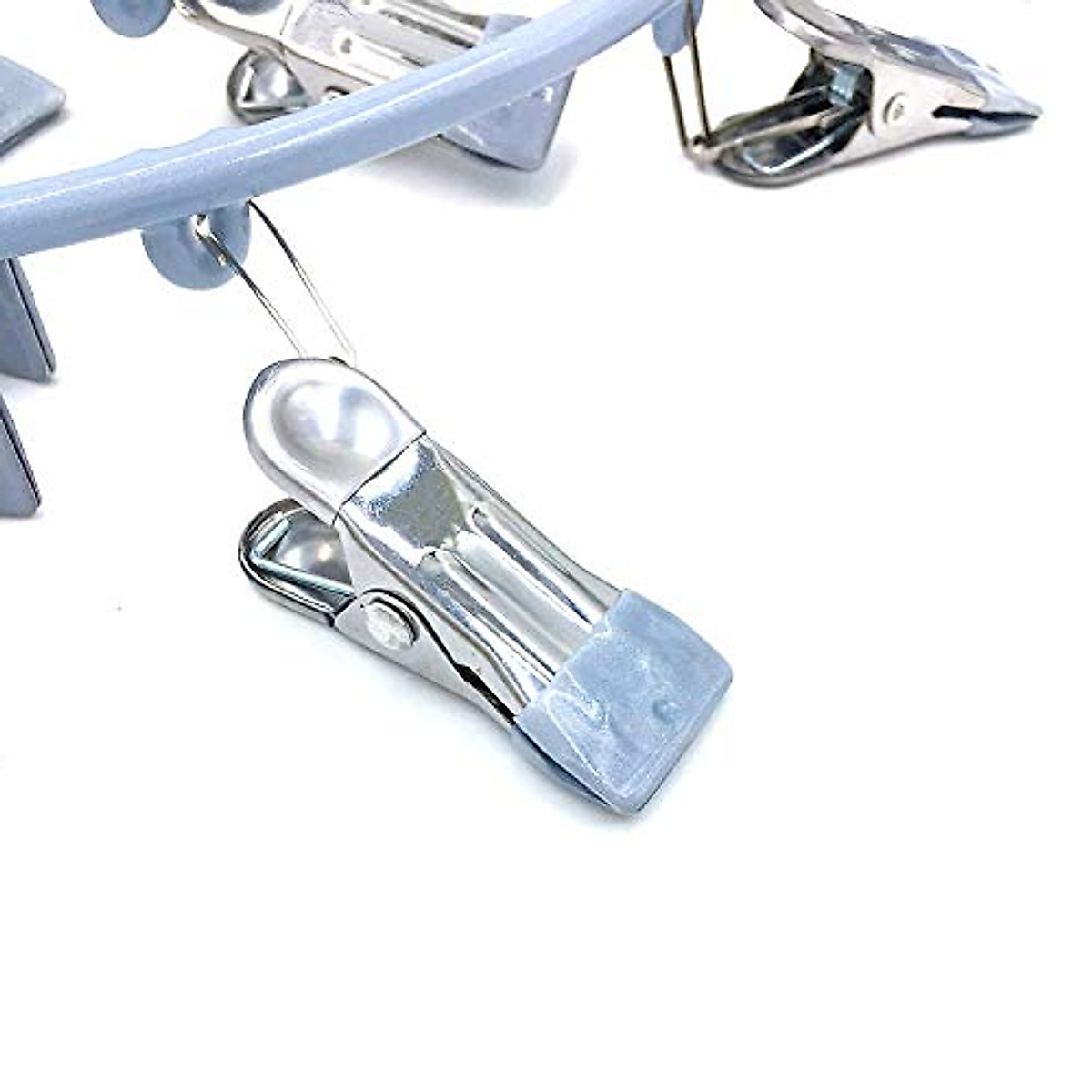 Stainless Steel Clothe Drying Rack Laundry Drip Hanger 24 Clip Metal Clothespins Round Underwear Lingerie Sock Hat Boot Large Heavy Duty Portable Indoor Outdoor Baby Wet and Dry Dryer (24 Round)