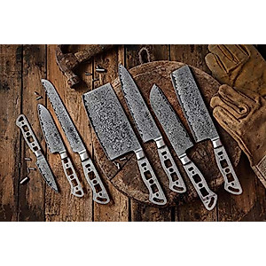 KATSURA Woodworking Project Kit – Santoku Knife Blank – 5 Inch – Japanese Premium AUS 10, 67 Layers Damascus Steel