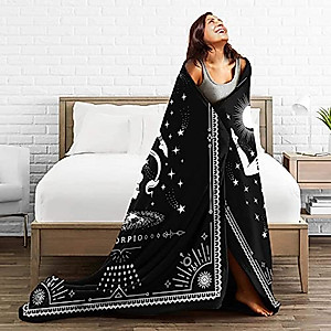Scorpio Constellation Blanket Zodiac Sign Throw Blanket Astrology Flannel Blanket Birthday Gifts for Women Men 40"X50"