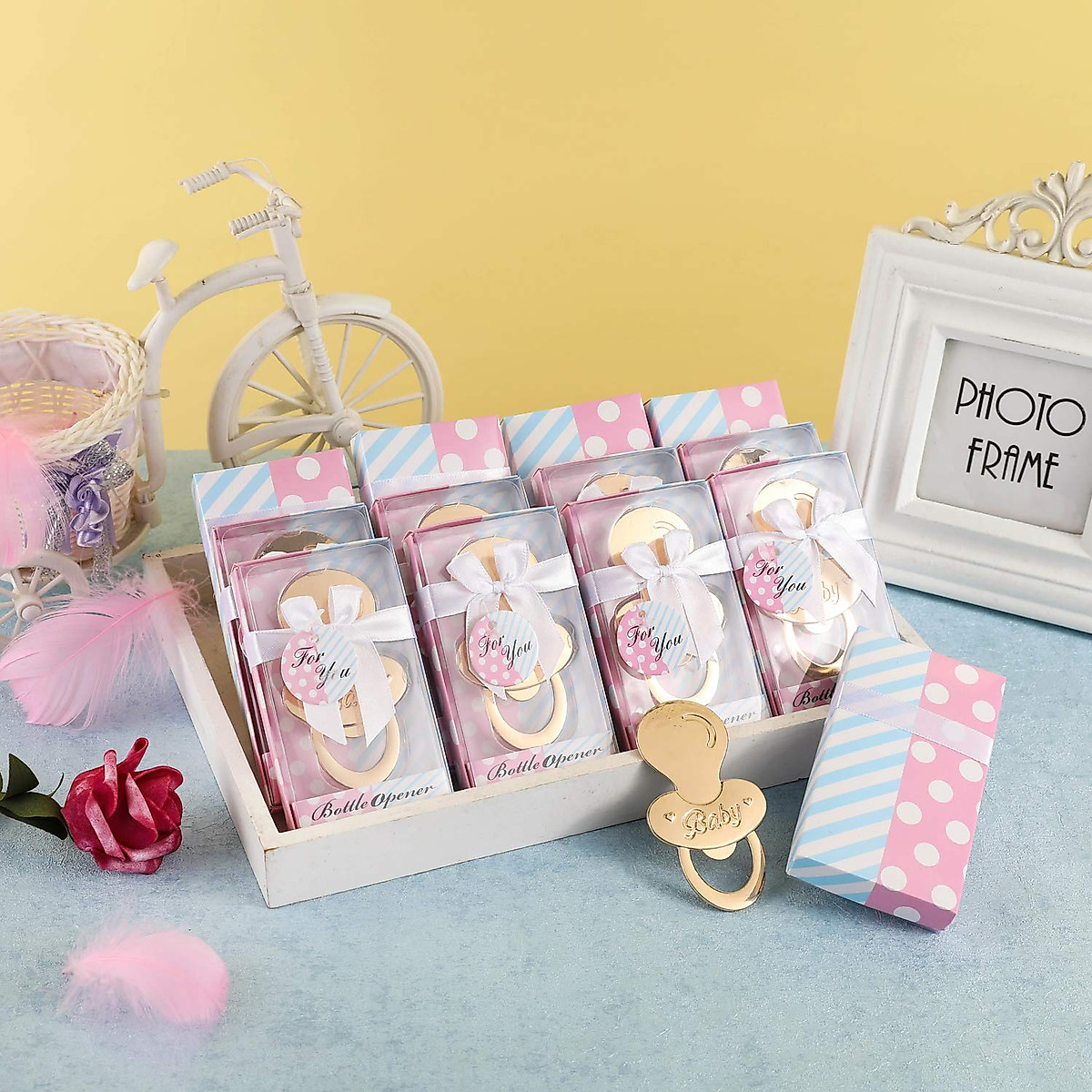 24 Pack Bottle Opener Gender Reveal Party Favor for Guest,Boy or Girl Gender Reveal Party Decorations, Baby Shower Favors, Gender Reveal Party Souvenir Supplies (Blue and Pink, 24)