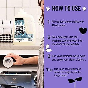 Molly's Suds Liquid Laundry Detergent | Clean Laundry Detergent Soap for Sensitive Skin | 2x Concentrated, High Efficiency (HE) | Lavender - 100 Loads