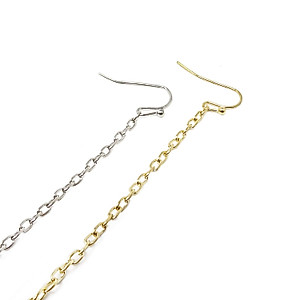 Honbay 2PCS Pierced Indian Nose Rings with Chain Nose to Ear Chain