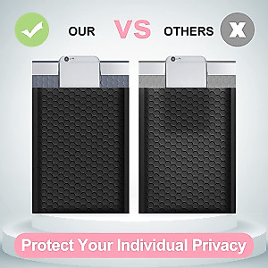 UCGOU Bubble Mailers 6x10 Inch Black 50 Pack Poly Padded Envelopes Small Business Mailing Packages Opaque Self Seal Adhesive Waterproof Boutique Shipping Bags for Jewelry Makeup Supplies #0