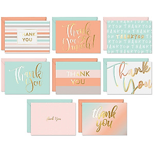 Sweetzer & Orange Blank Thank You Cards with Envelopes and Card Box. 24 Thank You Notes and 3 Variety Color Thank You Cards for Teachers with Envelopes. Notecards for Baby Shower Thanks, Wedding or Business.
