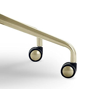 Elle Decor Giselle Modern Home Office Desk Chair, High Back Adjustable Computer Chair with Gold Arms, Base and Wheels, Velvet Fabric, Cream