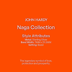 John Hardy Women's Legends Naga Silver Ring with Blue Sapphire Eyes, Size 7