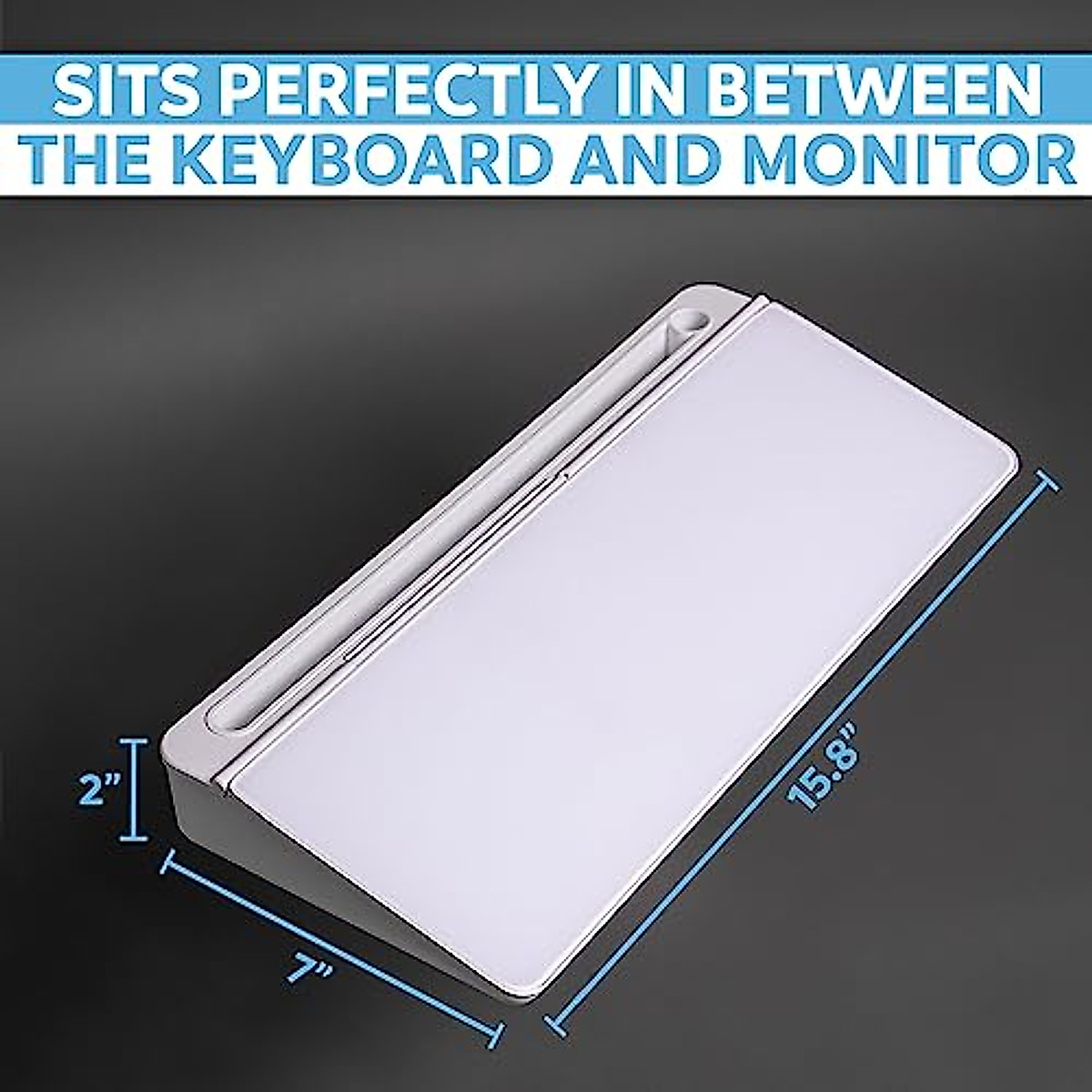 Garood Desktop Dry Erase Board with Storage and iPad/Phone Holder Glass Desk Whiteboard with Eraser Desk Keyboard Accessories