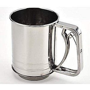 Goldenvalueable Flour Sifter Sieve Stainless Steel Two Layers for Baking Small (2-Cup)