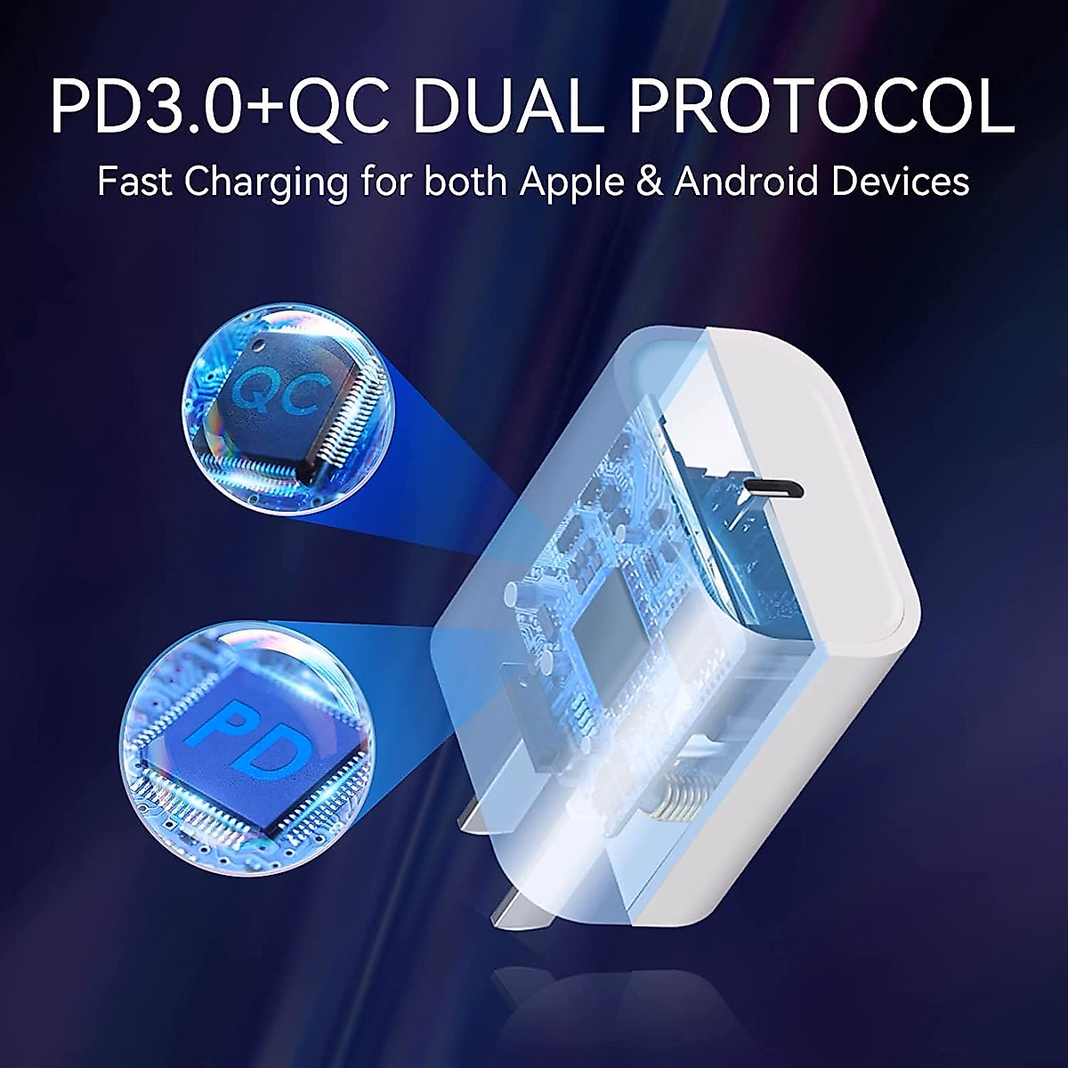 Kopatesun iPhone 15 Charger, 20W USB C Fast Charger for iPad Pro 12.9/11 inch, iPad Air, iPad 10th Gen/Mini 6, PD Wall Charger with 10 Foot USB C to C Charging Cable