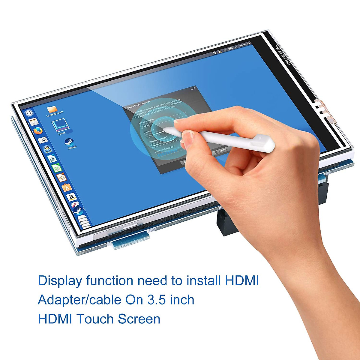 Kuman for Raspberry PI 3 Generation TFT Touch Screen, Kuman 3.5 inch TFT LCD Display Monitor Support All Raspberry PI System, Video Movie Play, Arcade Game, HDMI Audio Input SC6A (3.5 inch HDMI RPI Screen)