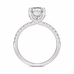 14K White Gold Moissanite by Charles & Colvard 9x7mm Oval Engagement Ring-size 5.5 2.34cttw DEW