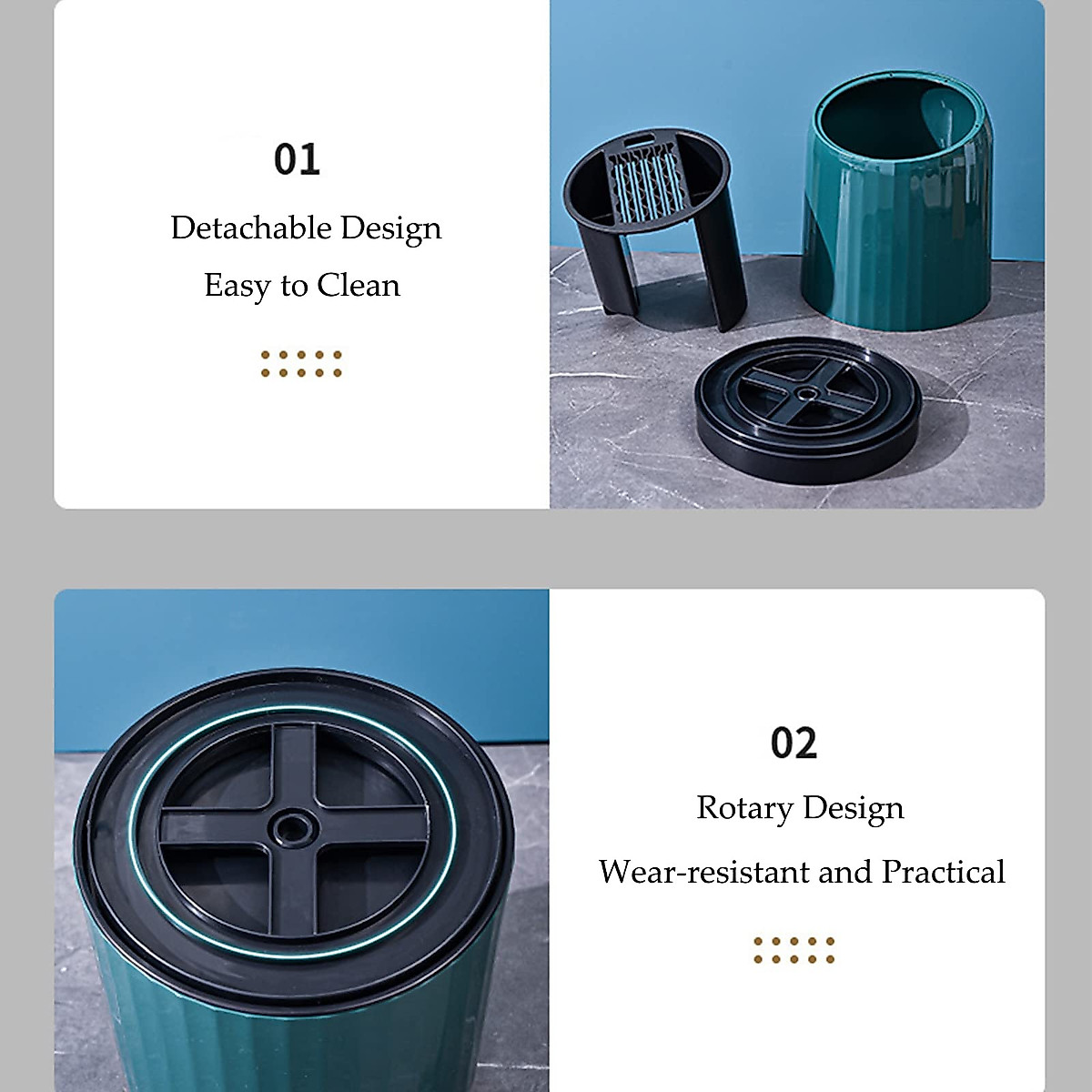 Knife Block Holder, Retrosohoo Round Universal Knife Block without Knives, Multifunctional Rotatable Kitchen Knife Holder Space Saver Organizer Detachable for Easy Cleaning (Green)