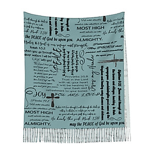 YQIUSM Prayer Shawls Healing Inspirational Scripture Bible Verse Religious Shawl Wrap Blanket Scarf