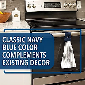 [3 Pack] Kitchen Towels with Hanging Loop for Convenient Access - Extra Absorbent - Snap Button Kitchen Towel Hangs Anywhere - Versatile Hand Towels with Hanging Loops - Cotton Hanging Dish Towels