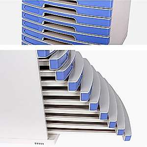 File cabinets HAODAMAI 10 Layers Office Desktop Storage Box Lockable Data Drawer Filing Cabinets Flat Blue 29.5X32.5X39.4cm