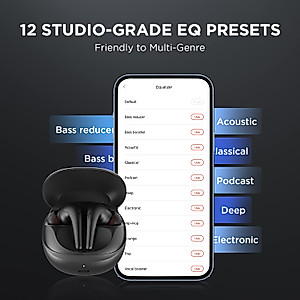 1MORE Aero Wireless Earbuds with Spatial Audio on Any Device, 42dB Adaptive Active Noise Cancellation, 10mm Driver, Customizable EQs, 6 Mics for Clear Calls, 28h Battery, Wireless Charging, Black