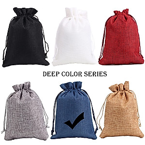 YANGBOYY Burlap Bags, 25 Packs 5''x7'' Burlap Drawstring Gift Bag Party Favor Pouch Linen Jewelry Pockets for Christmas Thanksgiving Easter Valentine's Day Presents Arts Crafts (5''x7'', Navy Blue)