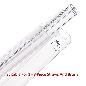 AYOYO 10.5 Inch 9 Pack Clear Acrylic Plastic Straws Portable Reusable Straw For 19 OZ - 30 OZ Coffee Cups Mason Jar Tumblers With 3 Piece Telescopic Case/3 Piece Cleaning Brush
