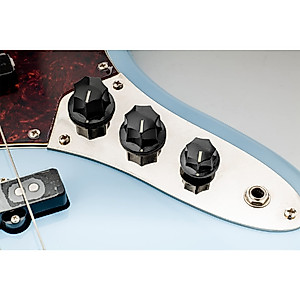 Musiclily Pro Inch Size Jazz Bass Knobs Set for USA CTS Pots Fender JB Style Bass, Black (Set of 3)