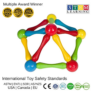 Goobi 20 Piece Construction Set Large Building Blocks Developmental Play Sticks STEM Learning Vibrant Colors Creativity Imagination 3D Puzzle Educational Toys for 1 Year Old Toddlers Preschool