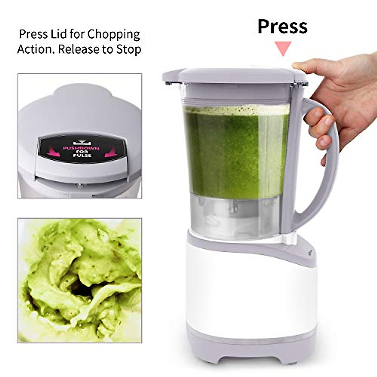 La Reveuse Multi-Functional Pulse Blender Countertop 400 Watts with 4.2-Cup Chopping Jar,for Blending, Mixing,Mincing,White