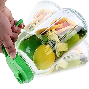 Mason Jar Pitcher With Pour Spout Handle Lid 32 OZ Wide Mouth Glass Pitcher 1 Quart Leak Proof Airtight Jugs With Flip Cap For Iced Coffee, Sun Tea, Lemonade, Cold Brew Tea, Milk